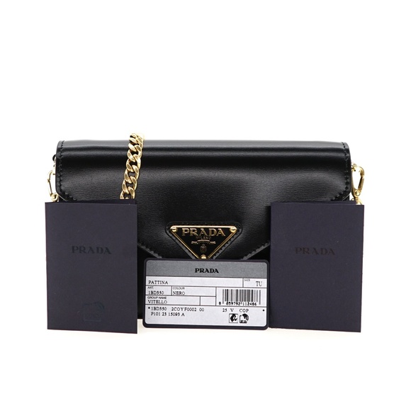 Prada | Bags | Prada Chain Crossbody 2way Black Leather Bd35 New | Poshmark